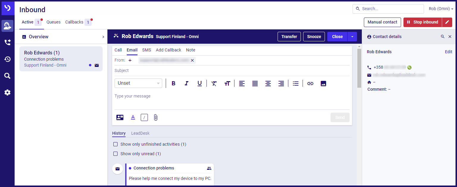 What are the different LeadDesk user interfaces?